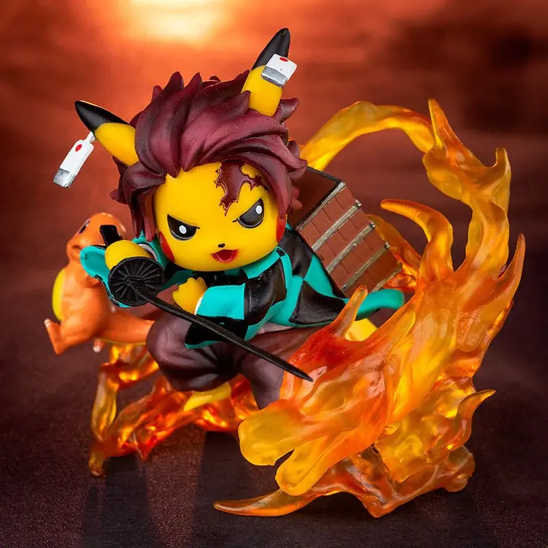 OverJoyz,Action Figure Pikachu Demon Slayer - Tanjiro ( Charmander FIRE )